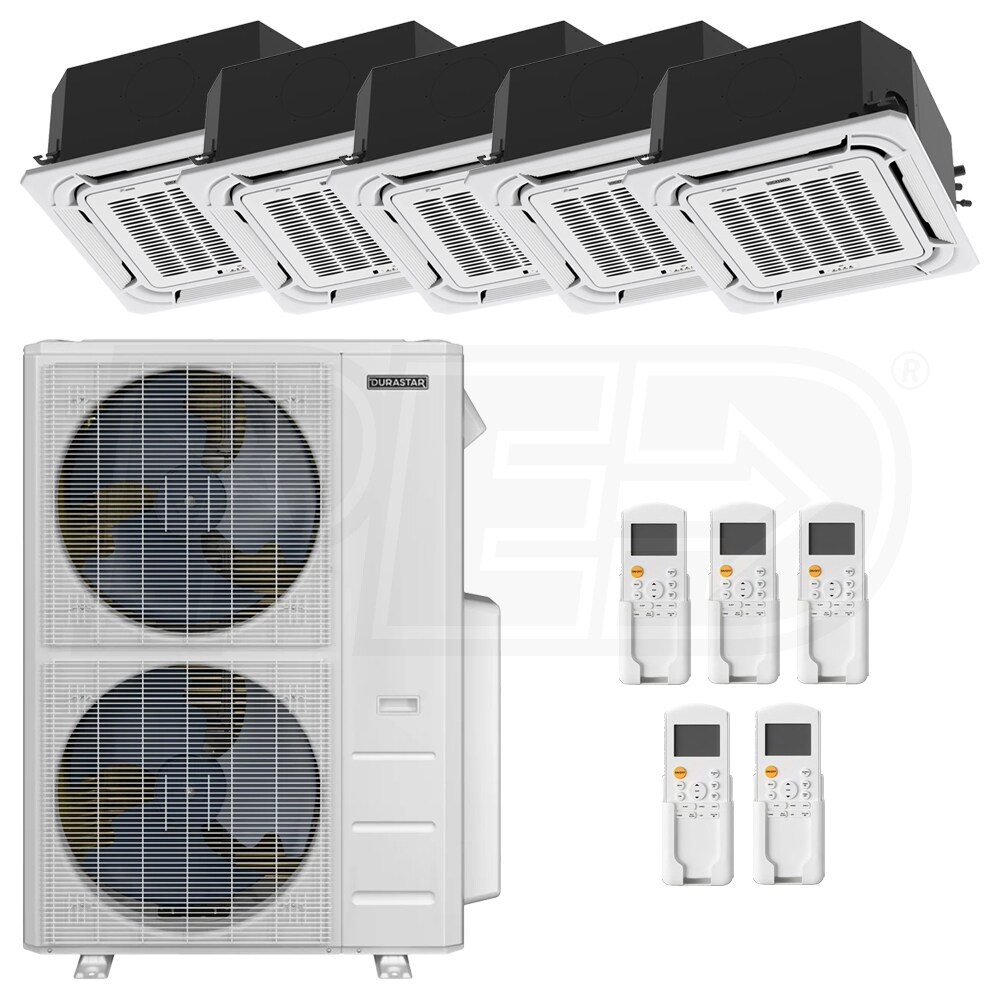 Durastar DRA5H55C0912121212 Ceiling Cassette 5-Zone System - 55,000 BTU ...