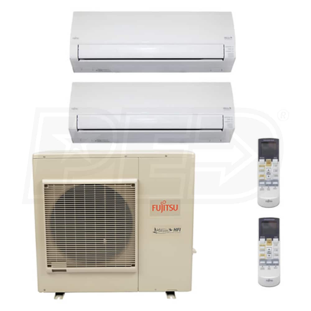 Fujitsu F2H36W18180000 Wall Mounted 2-Zone System - 36,000 BTU Outdoor ...