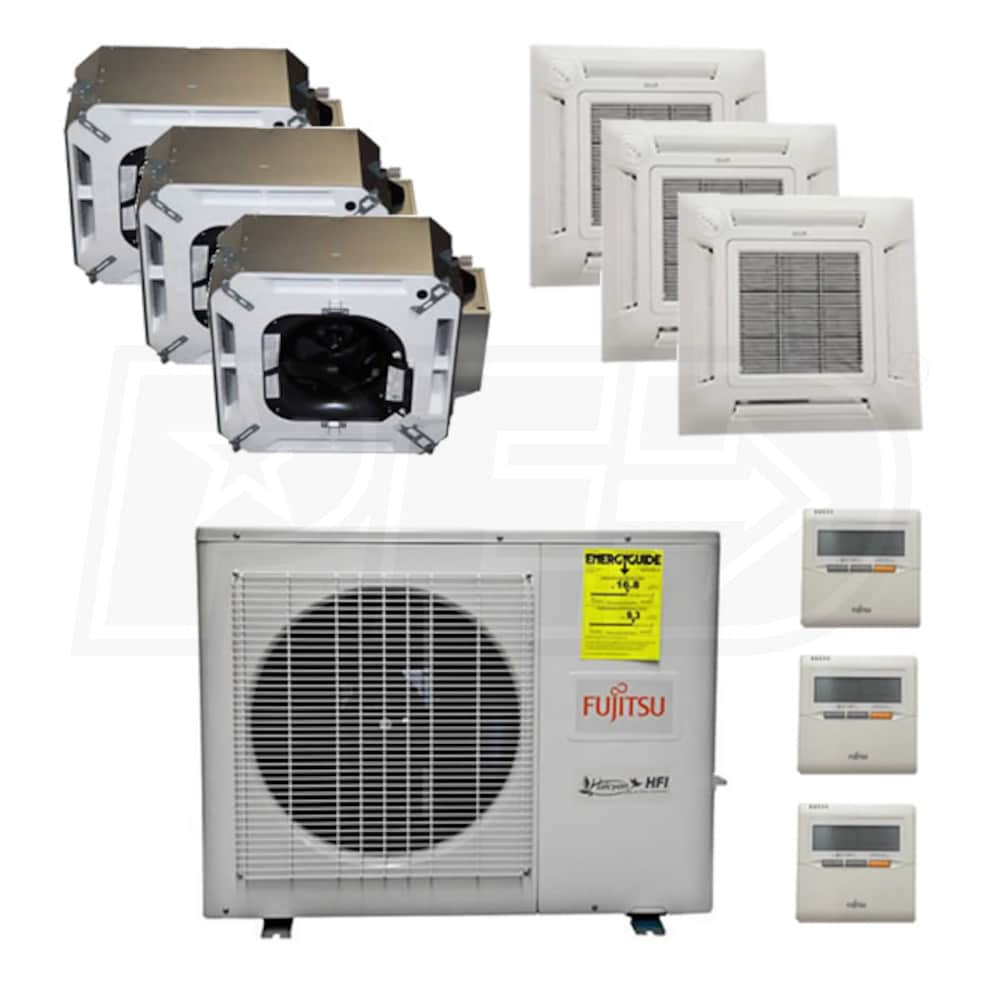Fujitsu F3L24C07071200 Ceiling Cassette 3-Zone System - 24,000 BTU ...