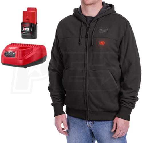 Milwaukee 301B-21S ® M12™ Heated Hoodie w/ Battery & Charger Black / Small