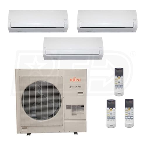 Fujitsu F3H45W12182400 Wall Mount 3-Zone System - 45,000 BTU Outdoor ...