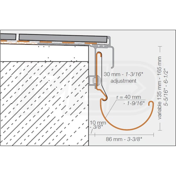 Schluter BSR4R150GM BARIN-SR - Gutter Set - 4' 11-Inch Length ...