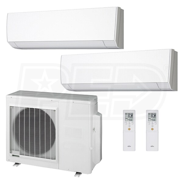 Fujitsu AOU24RLXFZH ASU9 ASU12 Wall Mounted 2-Zone XLTH - 24,000 BTU ...