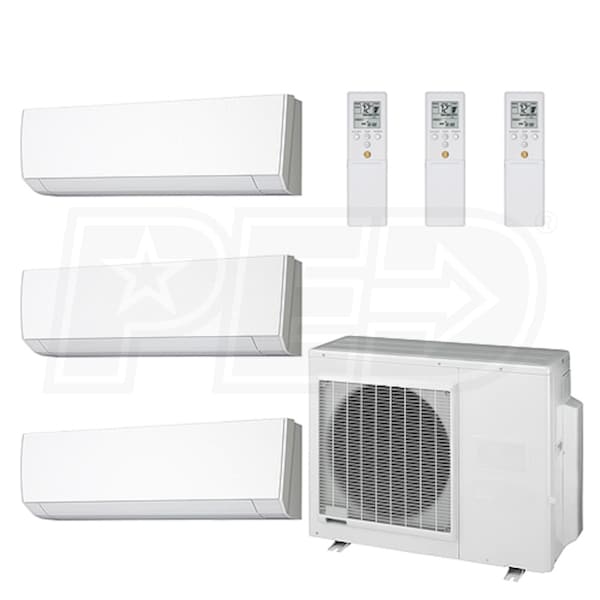 Fujitsu AOU24RLXFZH ASU7 ASU7 ASU12 Wall Mounted 3-Zone XLTH - 24,000 ...