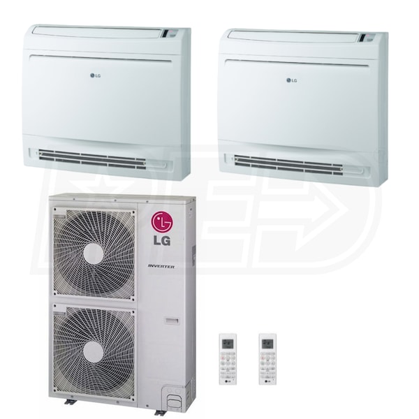LG L2L36F15150000 Low Wall Console 2-Zone RED° Heat System - 36,000 BTU ...